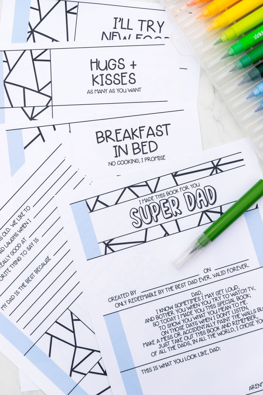 Father's Day Coupon Book Printable - The Super Mom Life