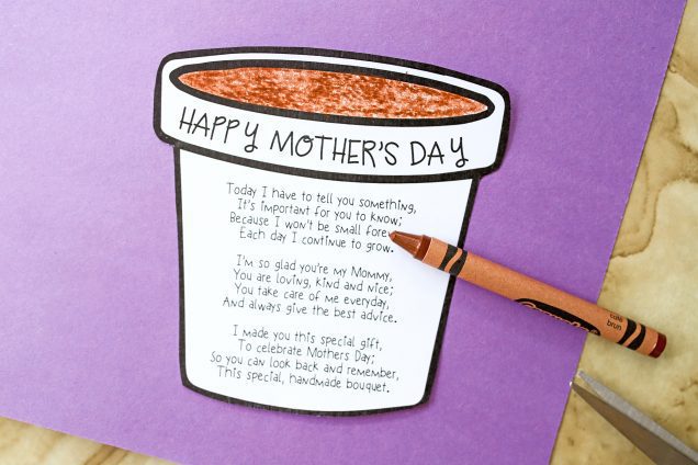 Mother's Day Flower Pot Printable Craft - The Super Mom Life