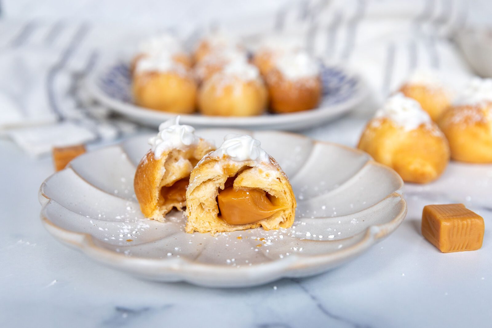 Easy Air Fryer Caramel Cream Puffs - The Super Mom Life