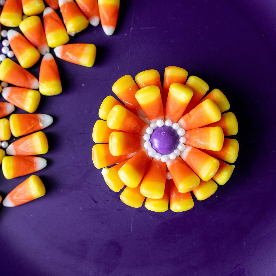 Candy Corn Flower Easy Halloween Treat - The Super Mom Life