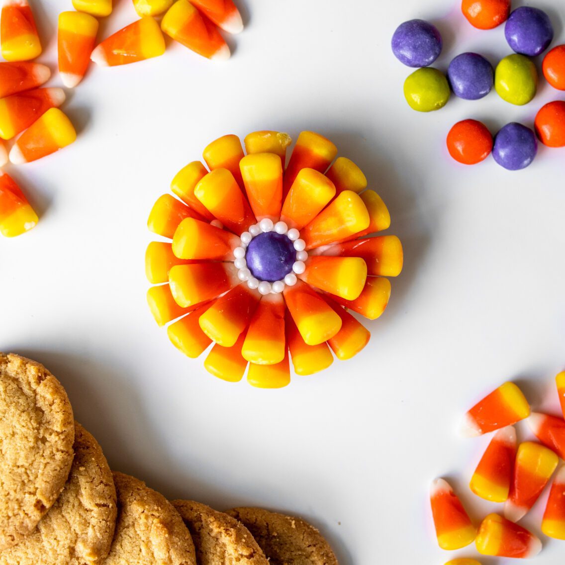 Candy Corn Flower Easy Halloween Treat - The Super Mom Life
