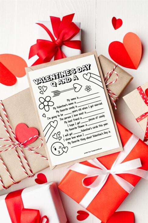 Valentine's Day Questionnaire Printable for Kids - The Super Mom Life