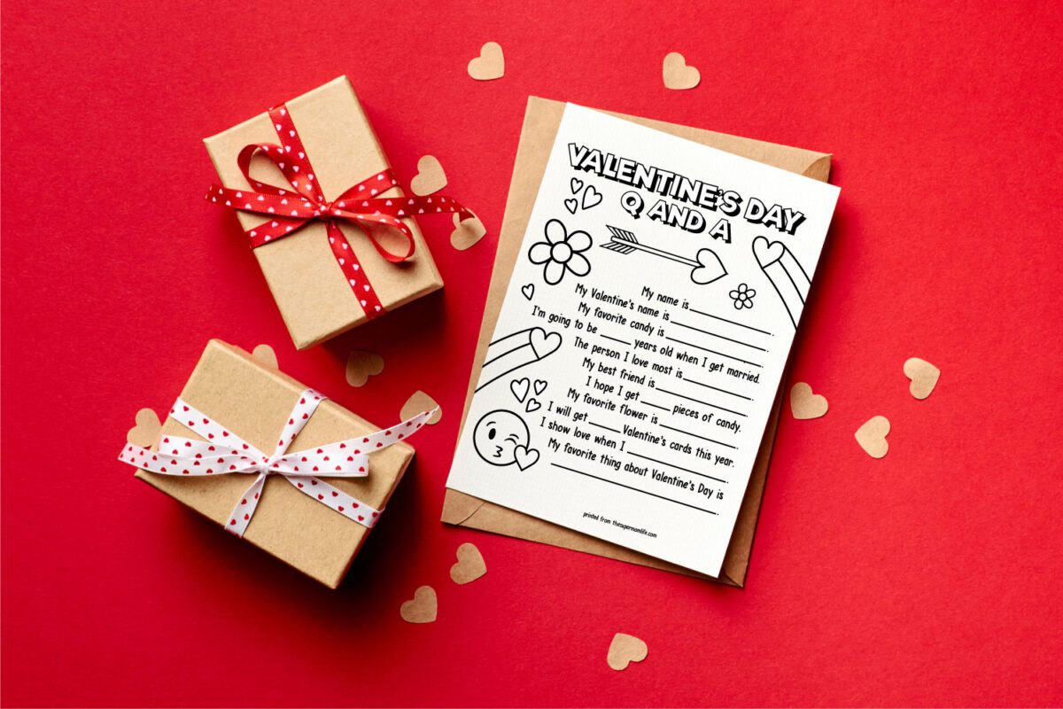 Valentine's Day Questionnaire Printable for Kids - The Super Mom Life