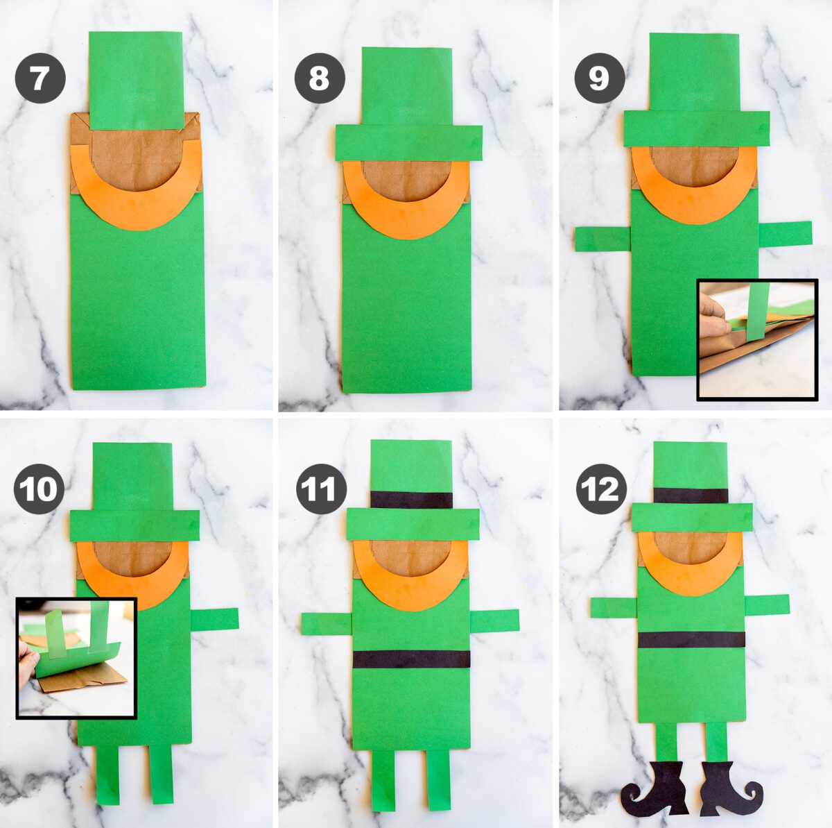 Leprechaun Paper Bag Craft with Printable Template - The Super Mom Life