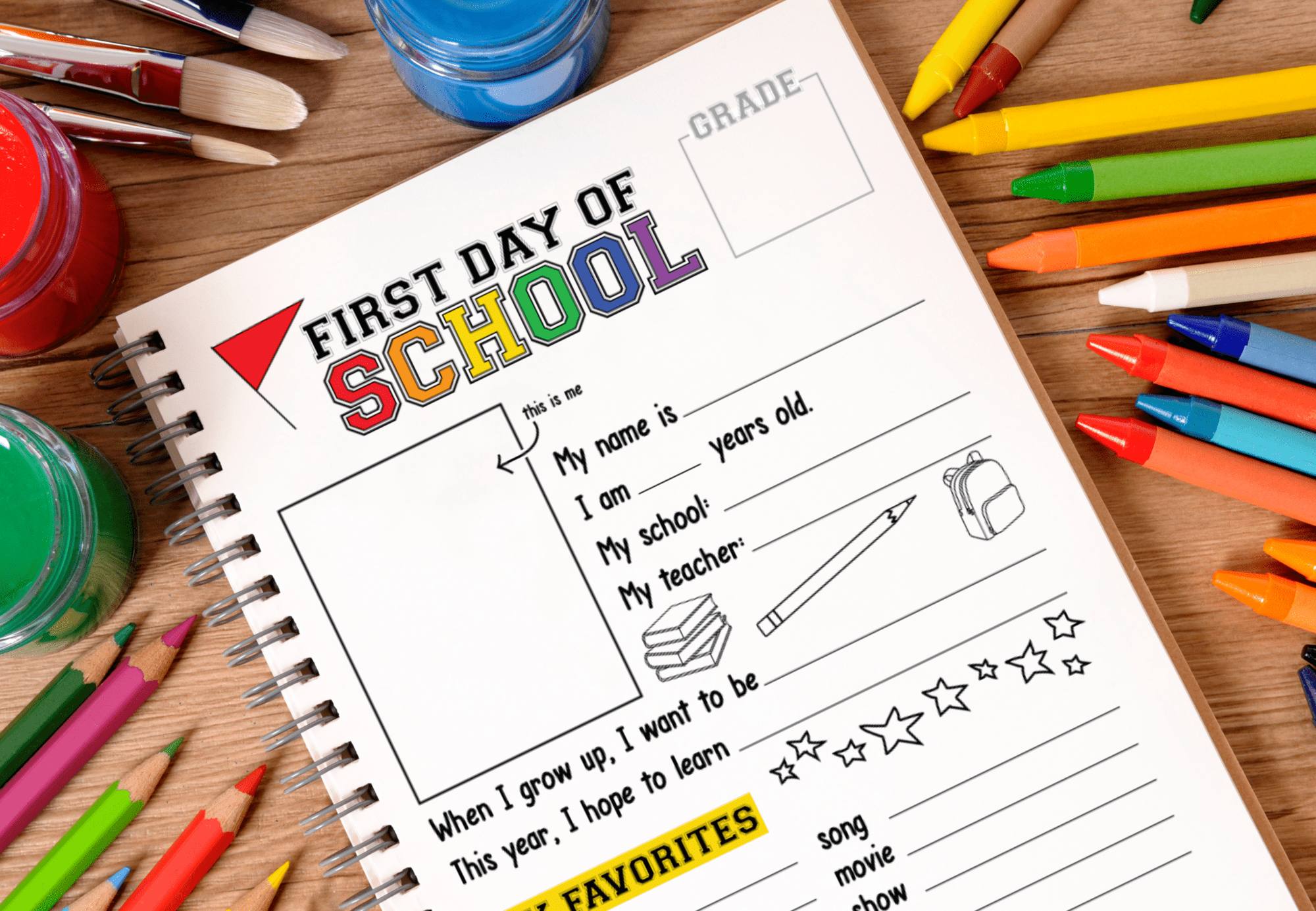First Day of School Questionnaire Printable for Kids - The Super Mom Life