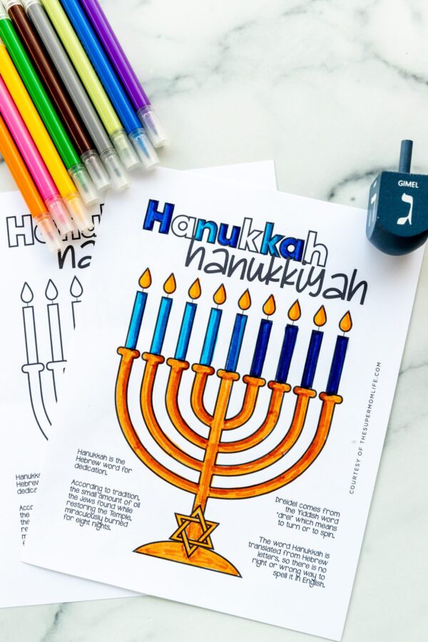 Hanukkah Coloring Page - The Super Mom Life