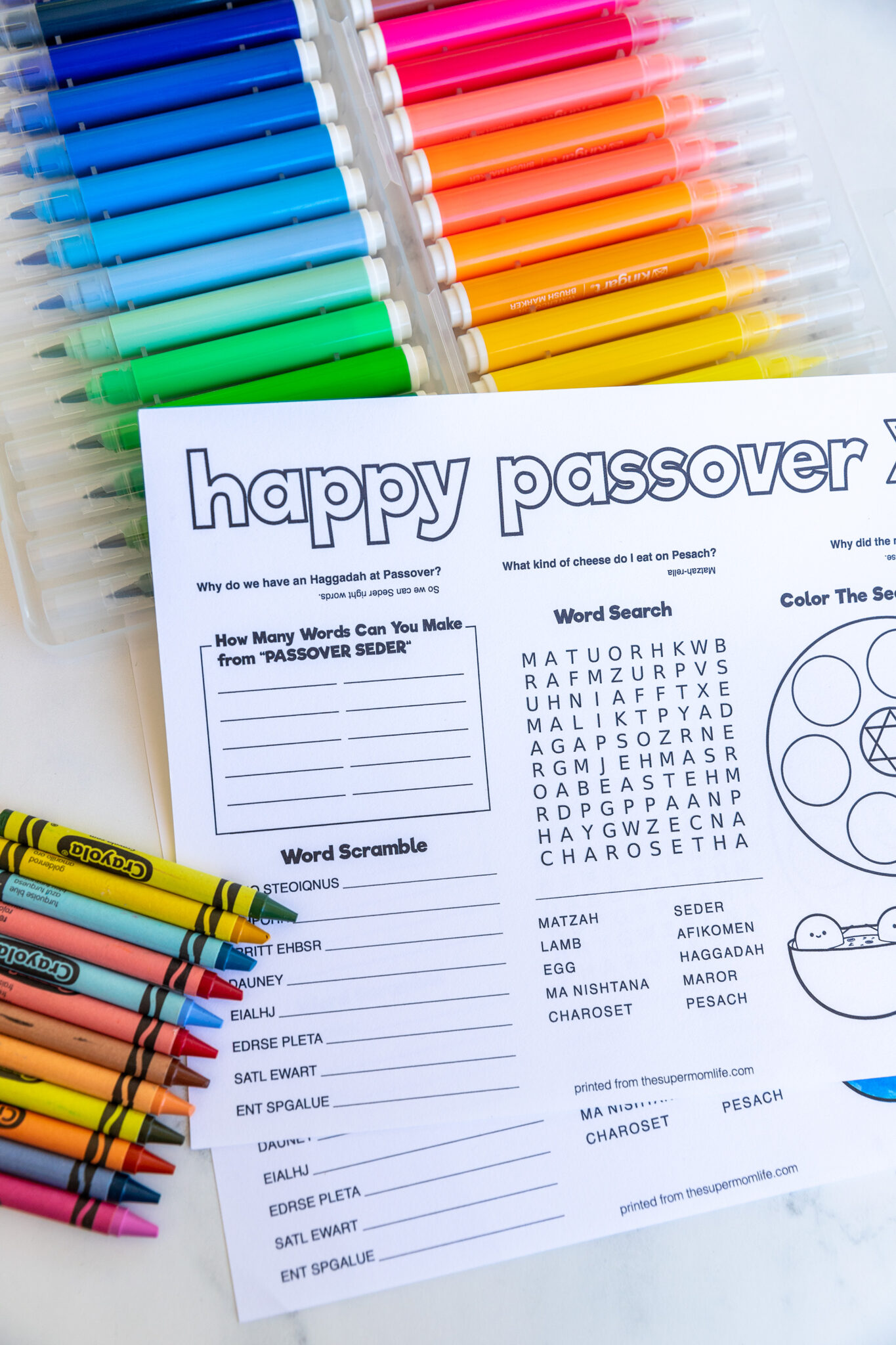 Passover Placemat and Activity Sheet Printable - The Super Mom Life