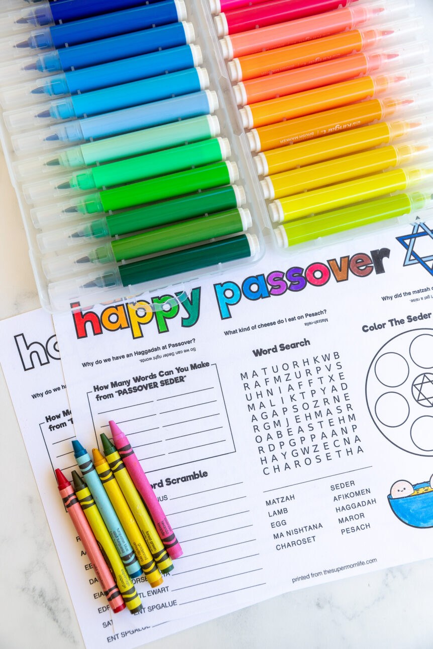 Passover Placemat and Activity Sheet Printable - The Super Mom Life
