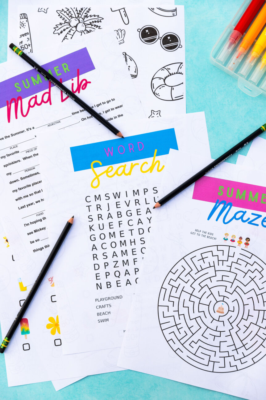 Summer Printable Activity Sheets - The Super Mom Life